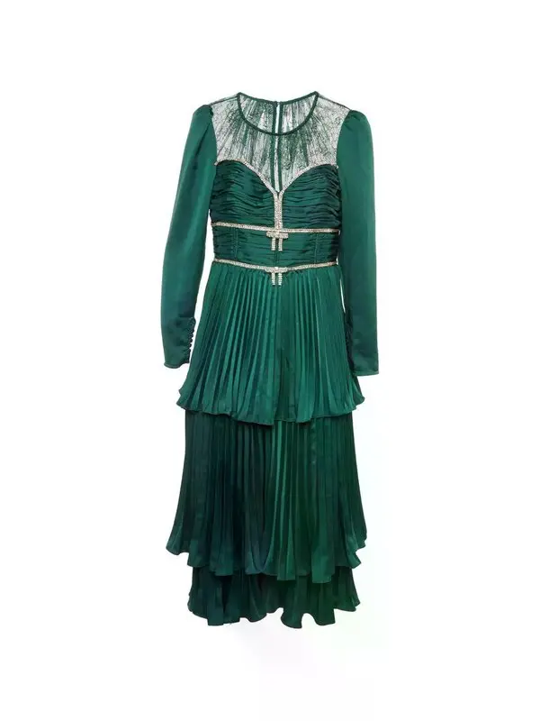 SELF-PORTRAIT Crystal-embellished Maxi Dress - Green