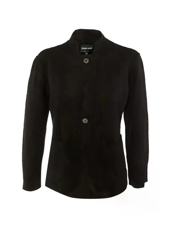 Giorgio Armani Wool Felted Pocket-front Jacket - Black