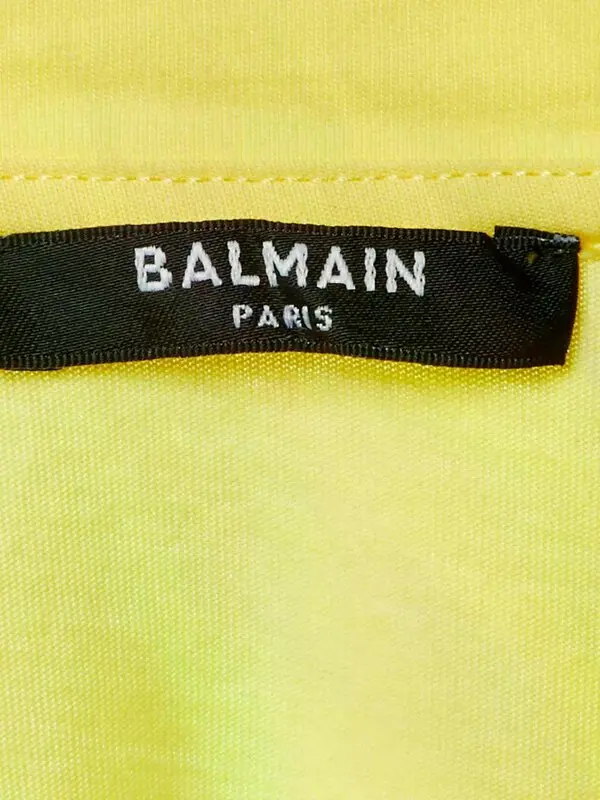 Balmain Cotton Logo Print T-shirt - Yellow
