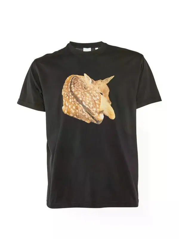 Burberry Animal Print Crew Neck T-shirt - Black