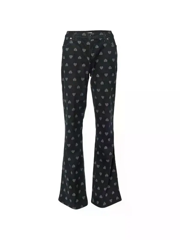 Moschino Heart-pattern Flared Jeans - Blue