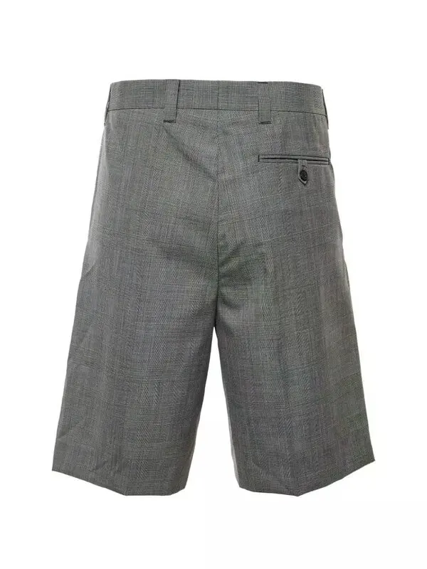 Prada Houndstooth Wool Tailored Shorts