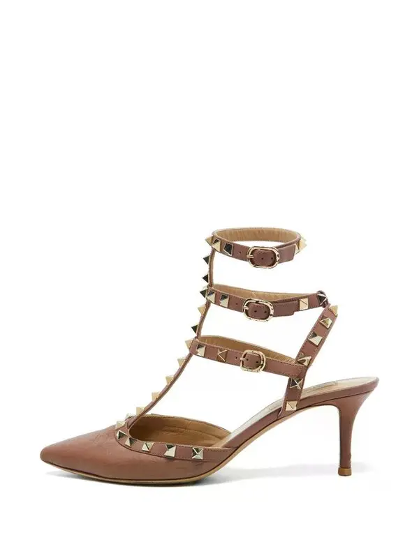 Valentino Garavani Rockstud Ankle-strap Pumps - Neutrals