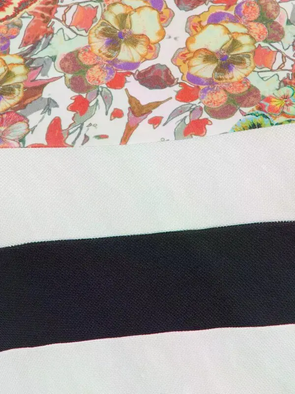 Roberto Cavalli Floral Print Mesh Paneled Dress