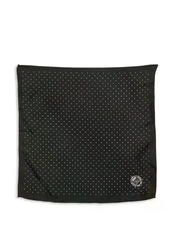 Dolce & Gabbana Polka Dot Silk Pocket Square - Black