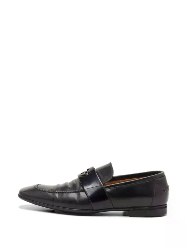 Gucci Interlocking Gg Leather Loafers - Black