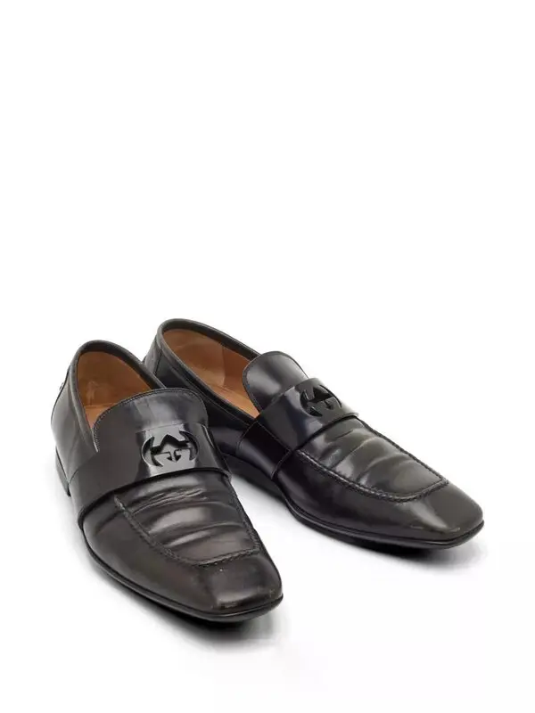 Gucci Interlocking Gg Leather Loafers