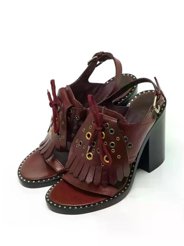 Burberry Beverley Eyelet Fringe Sandals