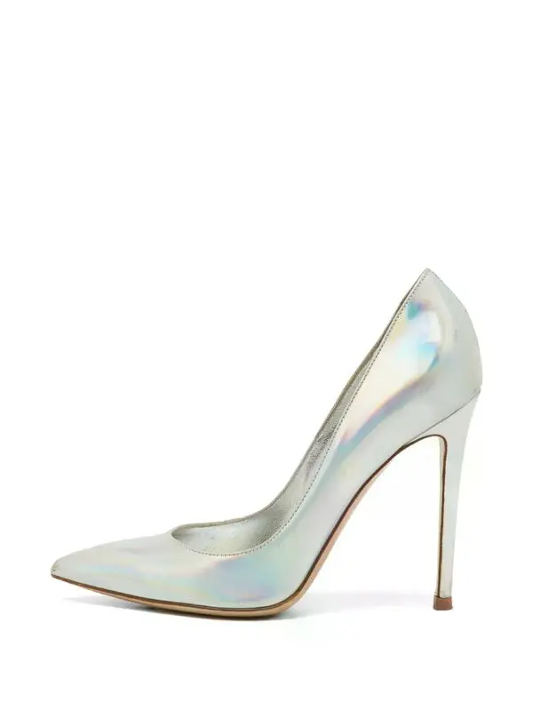 GIANVITO ROSSI Holographic Leather Stiletto Pumps
