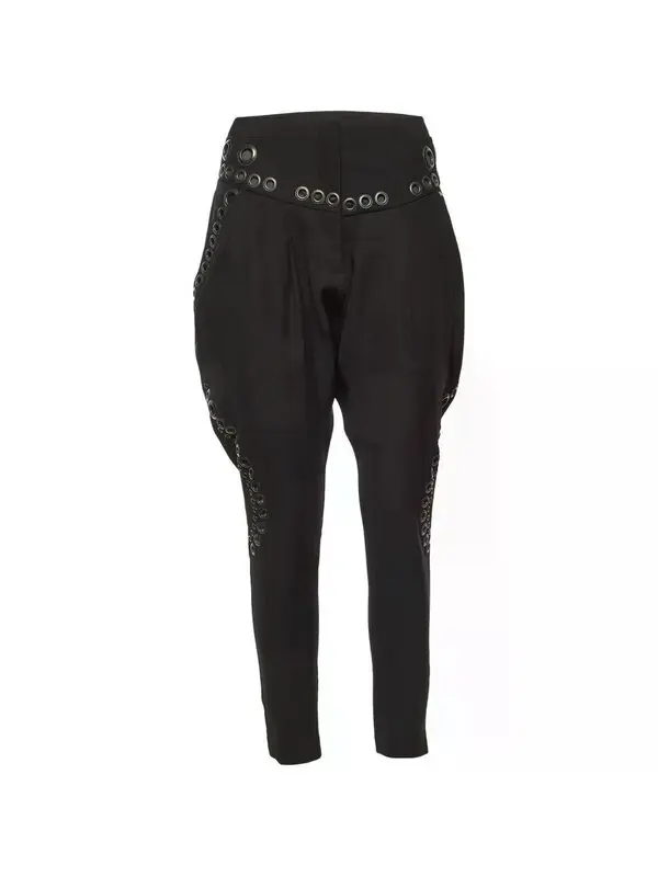 Givenchy Crepe Eyelet Embellished Trousers - Black
