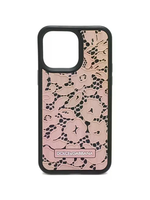 Dolce & Gabbana Lace-effect Iphone 14 Pro Max Case - Pink