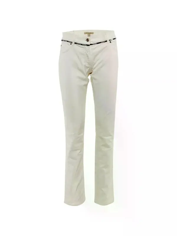 Burberry Straight-fit Jeans With Check Trim - White