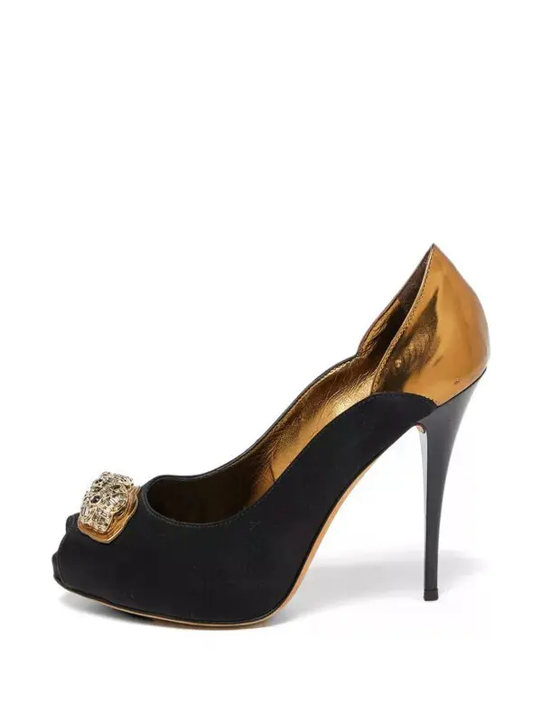 GIUSEPPE ZANOTTI Crystal-embellished Peep-toe Pumps - Black