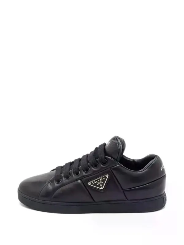 Prada Downtown Padded Leather Sneakers - Black