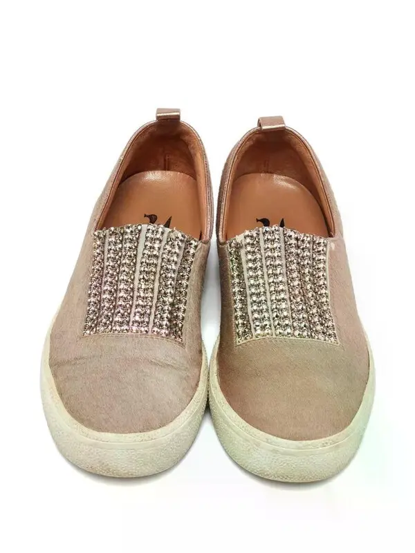 GINA Crystal-embellished Slip-on Sneakers