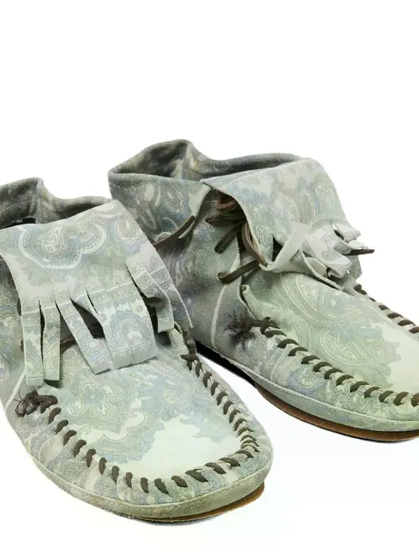 Dolce & Gabbana Floral-print Fringed Desert Boots