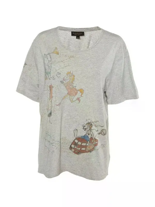 Burberry Cotton Graphic Print T-shirt - Grey