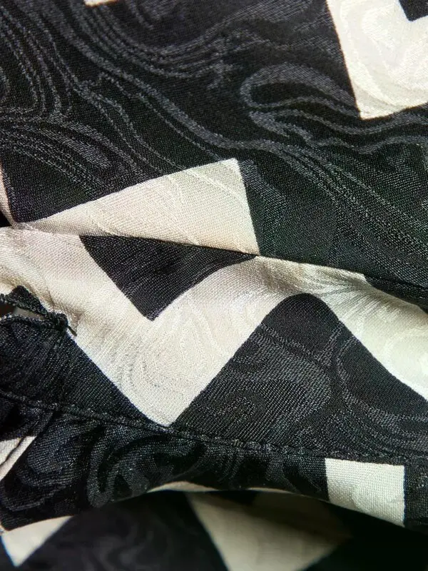 Stella McCartney Silk Chevron And Stripes Print Long Sleeve Shirt