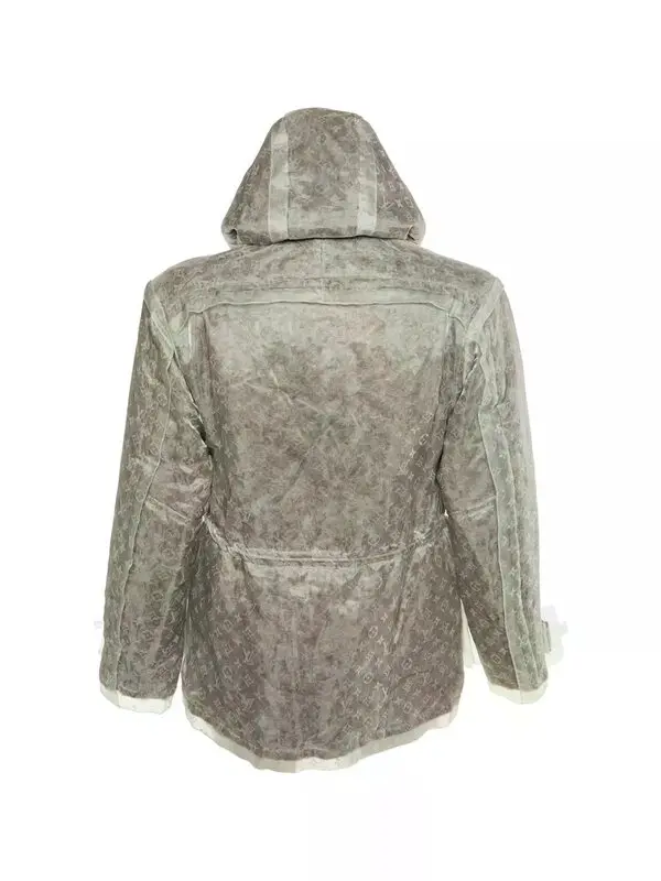 LOUIS VUITTON Monogram Organza Layered Hooded Jacket