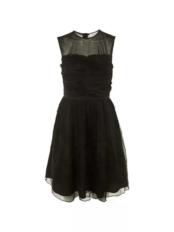 Sandro Mini Ruffled Silk-chiffon Dress - Black