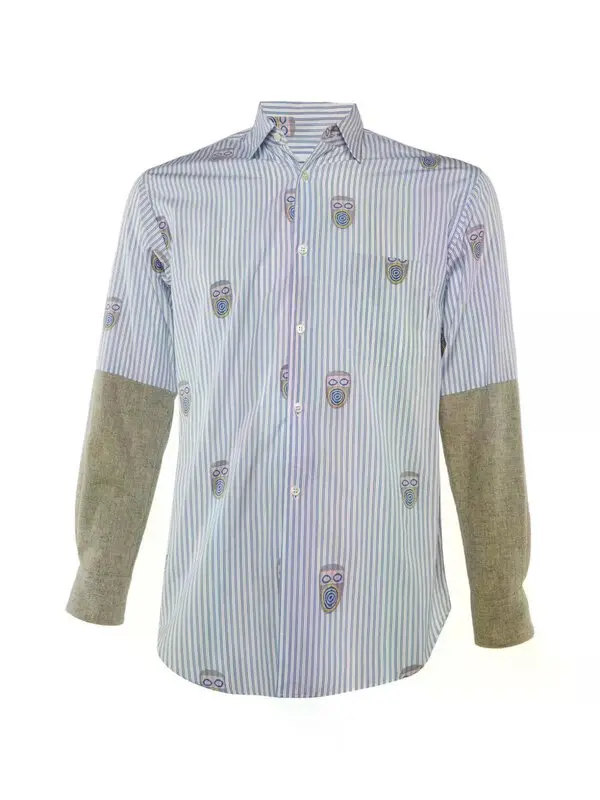 Comme Des Garçons Striped Contrast-sleeve Shirt - White