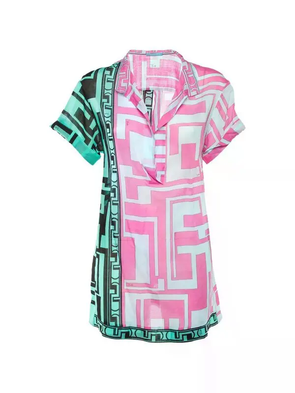 Emilio Pucci Geometric Print Sheer Top