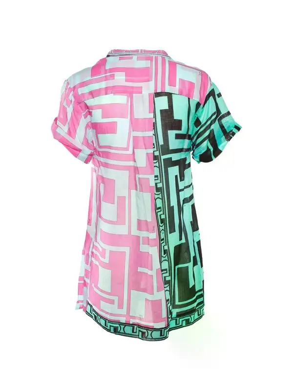 Emilio Pucci Geometric Print Sheer Top