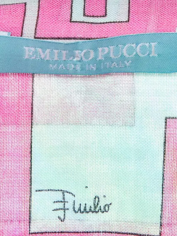 Emilio Pucci Geometric Print Sheer Top