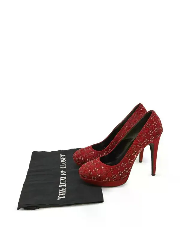 LORIBLU Crystal-embellished Suede Heeled Pumps