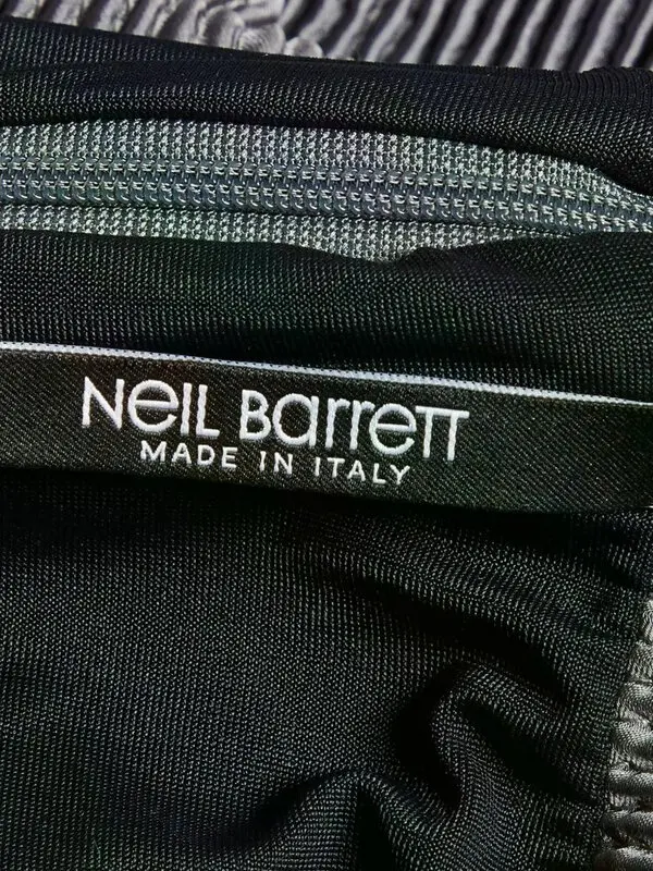 Neil Barrett Textured Jersey Striped Mini Dress