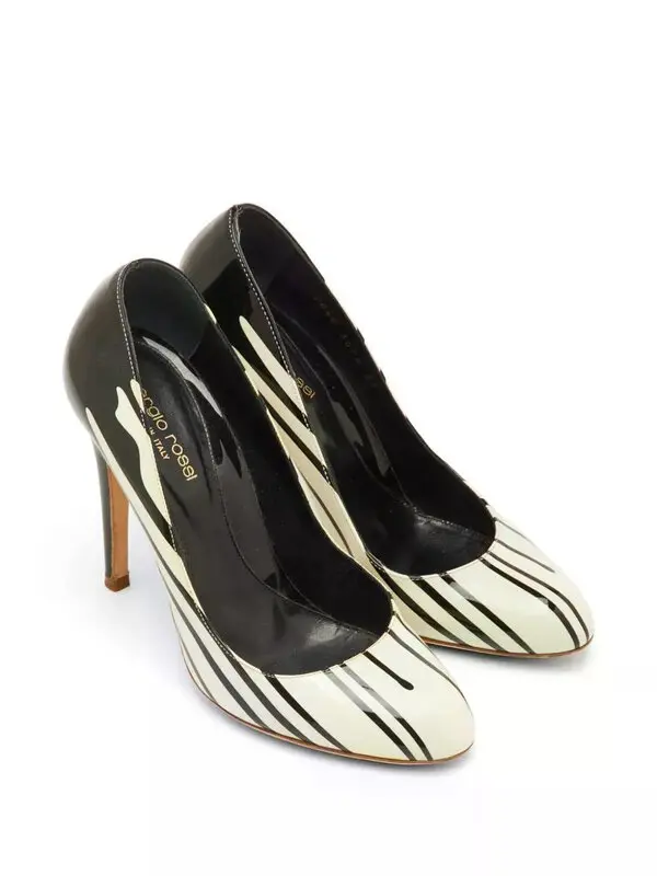SERGIO ROSSI Patent Leather Drip-paint Pumps