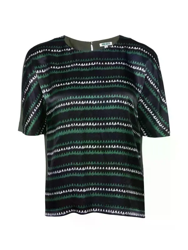 Kenzo Printed Short-sleeve Silk T-shirt - Green