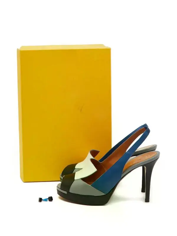 Fendi Peep-toe Slingback Platform Stiletto Sandals