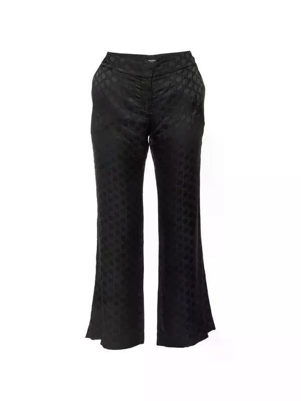 Balmain Logo Jacquard Palazzo Pants