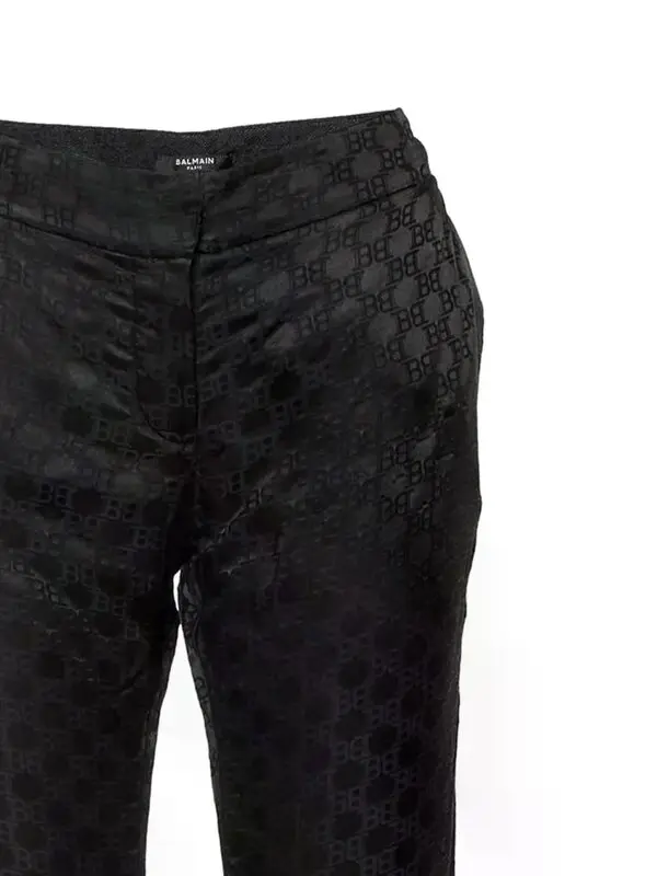 Balmain Logo Jacquard Palazzo Pants