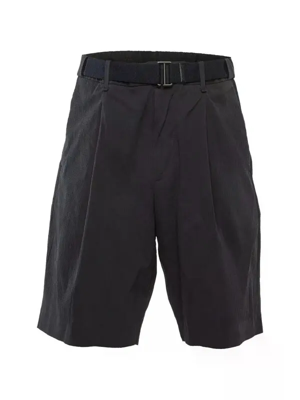 Giorgio Armani Belted Pleated Shorts - Black