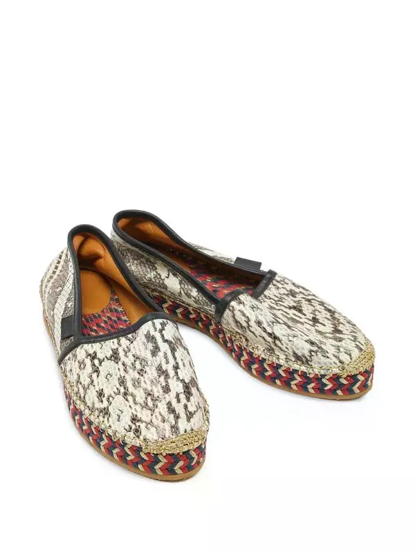 Gucci Snakeskin-effect Espadrille Ballet Flats