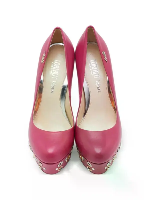 LORIBLU Embellished Platform Pumps