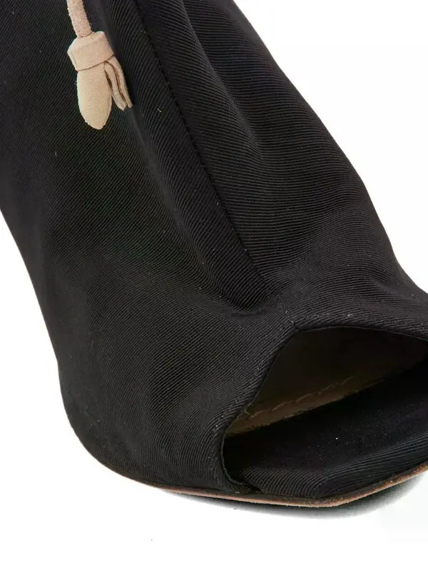 Dior Canvas Lace-up Open-toe Ankle Boots