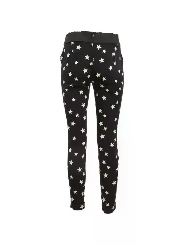 Dolce & Gabbana Star-print Stretch Silk Trousers - Black