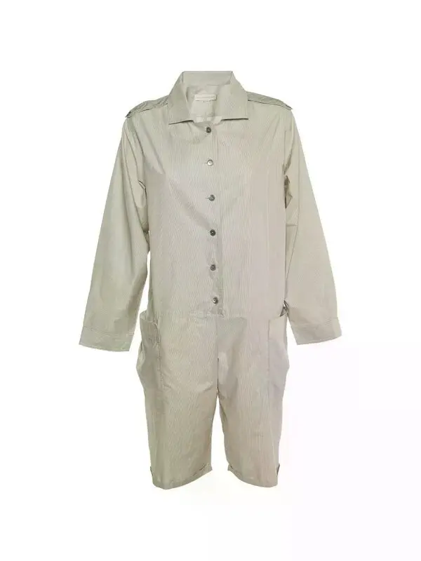 Stella McCartney Striped Button-front Playsuit - Grey