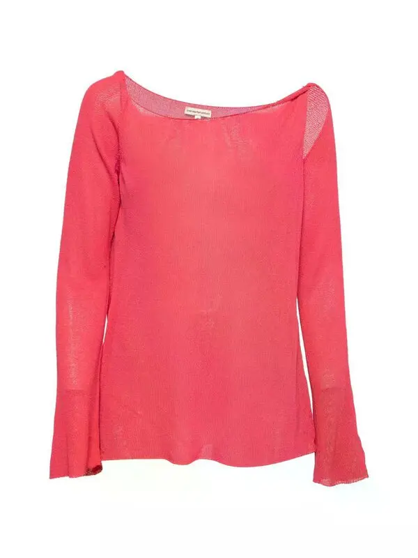Emporio Armani Knitted Cut-out Detail Blouse - Pink