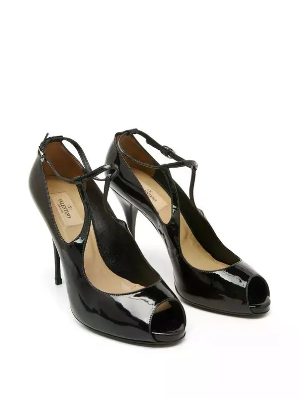 Valentino Garavani Patent Leather Peep-toe Mary Jane Pumps