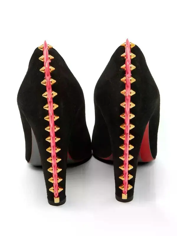 CHRISTIAN LOUBOUTIN Suede Peep Toe Pumps