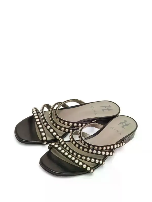 GINA Strappy Embellished Sandals - Black