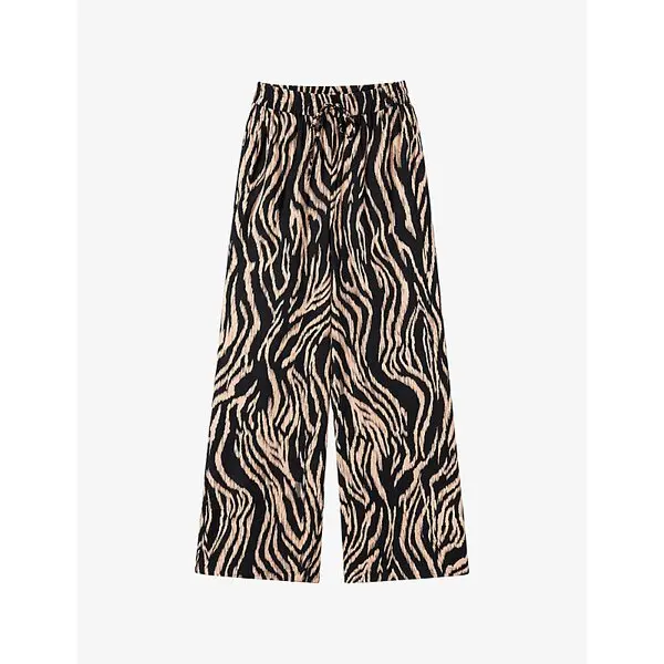 RO&ZO Zebra Print Wide Leg Trousers - Multi