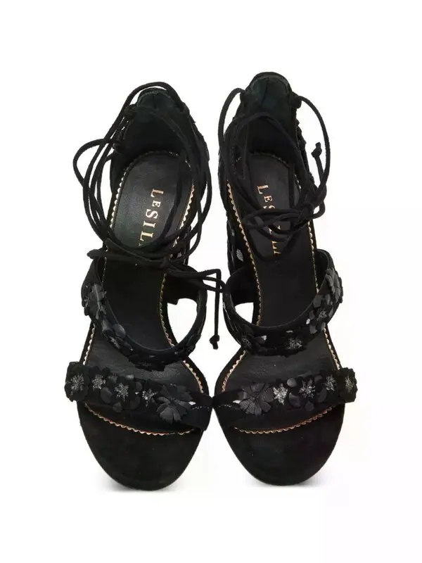 LE SILLA Floral Detail Block Heel Sandals