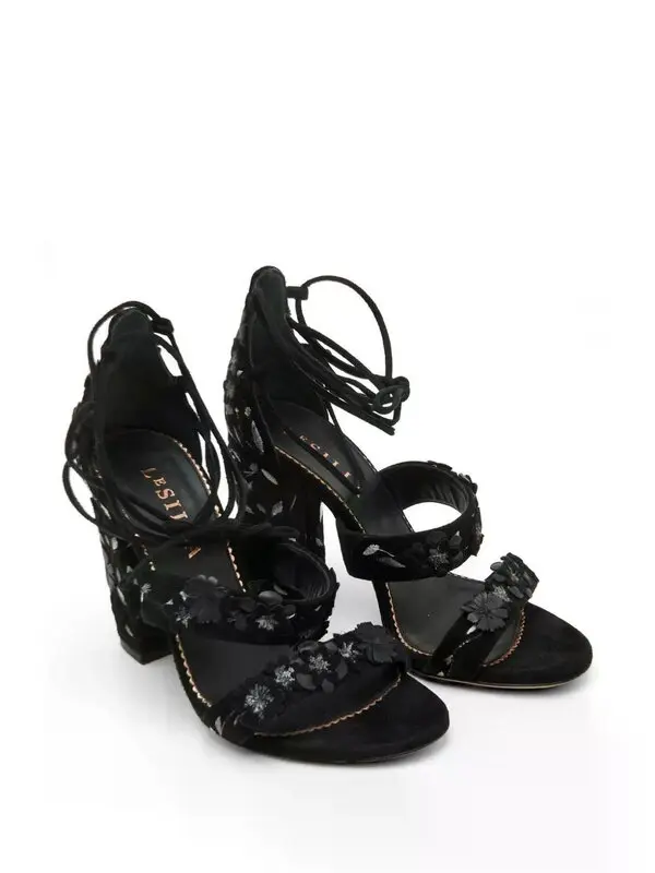 LE SILLA Floral Detail Block Heel Sandals