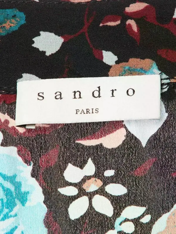 Sandro Floral-print Ruffled Midi Dress