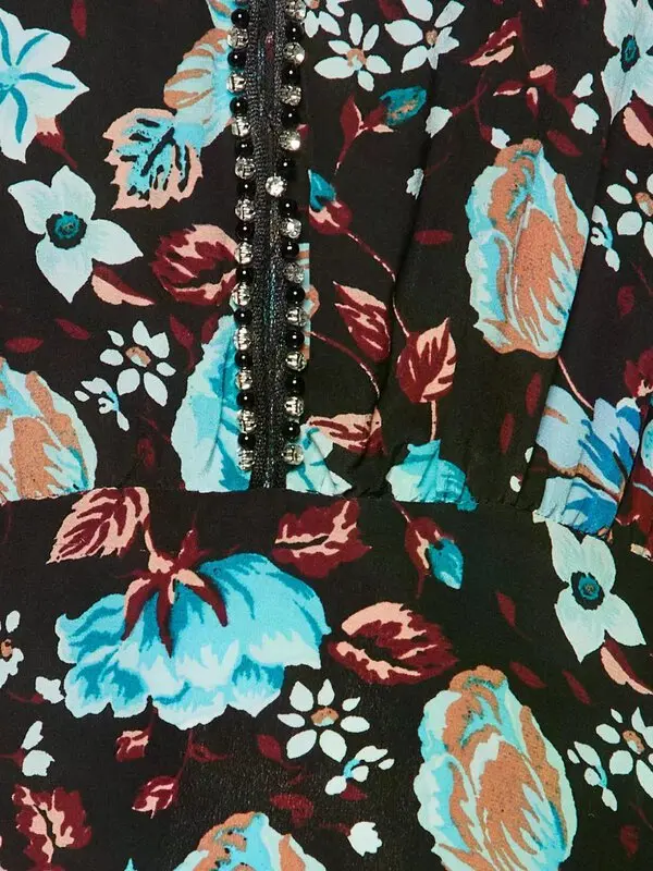 Sandro Floral-print Ruffled Midi Dress